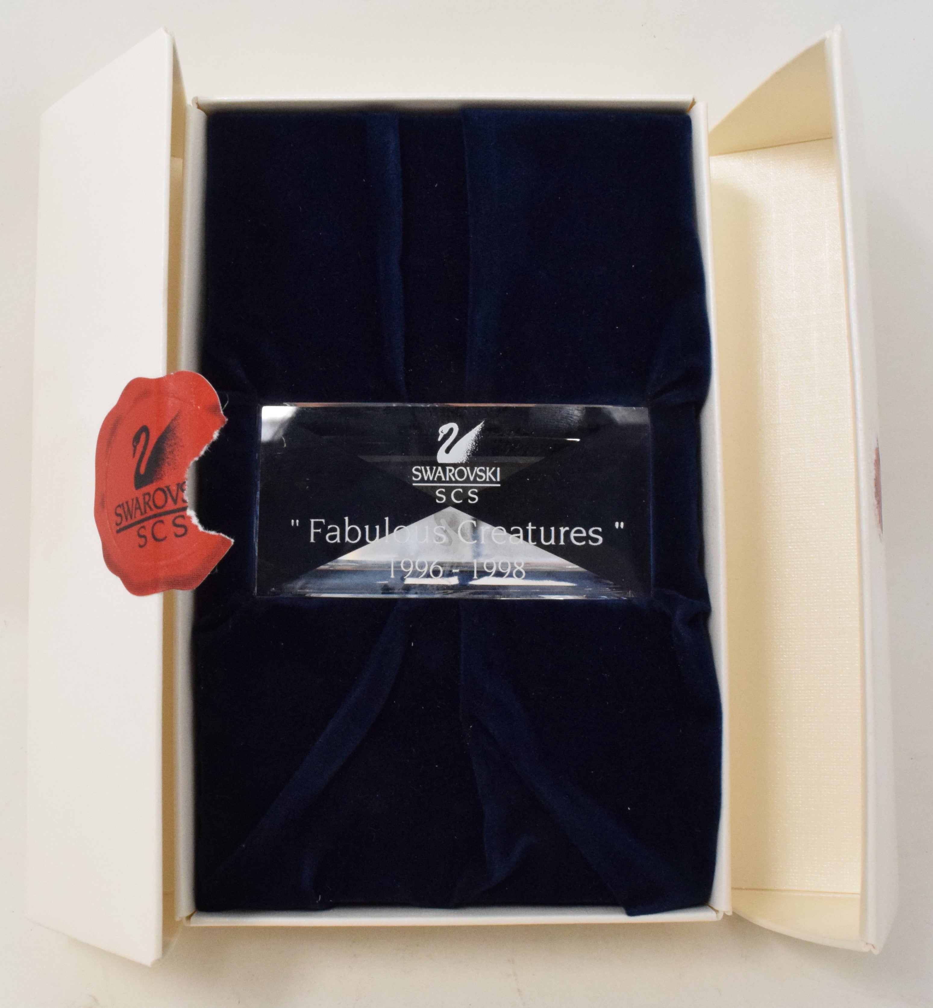 Swarovski Crystal 1996 - 1998 Fabulouos Creatures Title Plaque Figurin ...